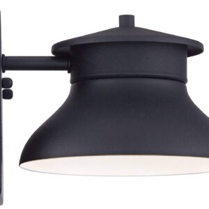 John Timberland Danbury Farmhouse Industrial Rustic Outdoor Barn Light Fixture Black LED Dusk to Dawn 6" for Exterior Deck House Porch Yard Patio Outside Garage Front Door Garden Home Roof