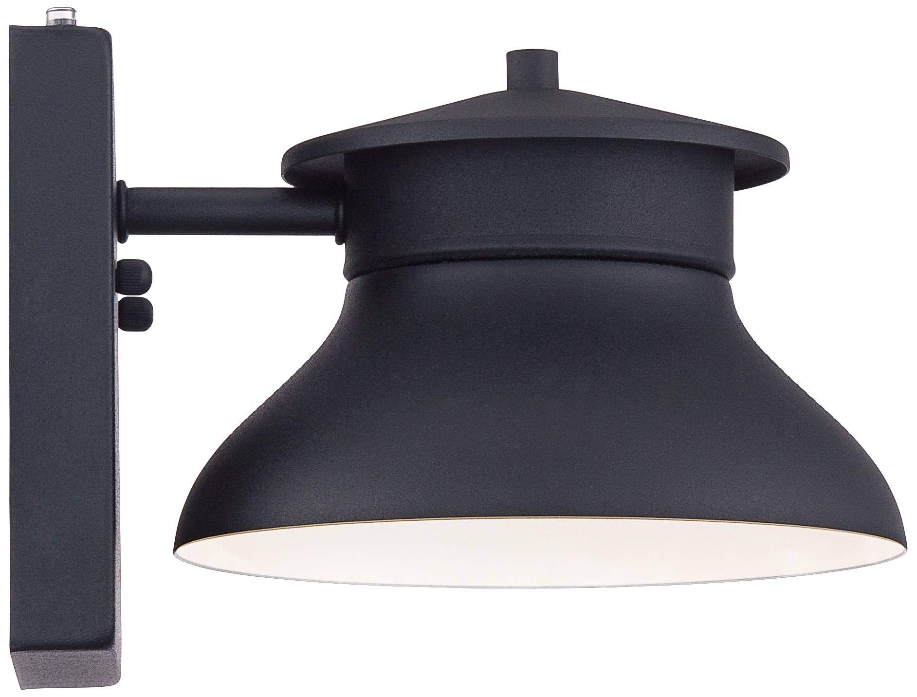 John Timberland Danbury Farmhouse Industrial Rustic Outdoor Barn Light Fixture Black LED Dusk to Dawn 6" for Exterior Deck House Porch Yard Patio Outside Garage Front Door Garden Home Roof