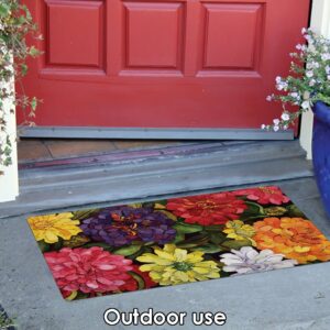 Toland Home Garden 800030 Zippy Zinnias Spring Door Mat 18x30 Inch Summer Outdoor Doormat for Entryway Indoor Entrance