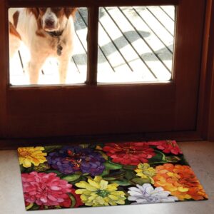 Toland Home Garden 800030 Zippy Zinnias Spring Door Mat 18x30 Inch Summer Outdoor Doormat for Entryway Indoor Entrance