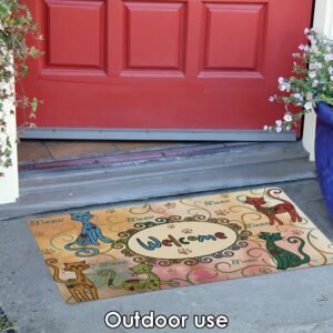 Toland Home Garden 800084 Meow Welcome Cat Door Mat 18x30 Inch Outdoor Doormat for Entryway Indoor Entrance