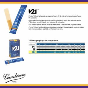 Vandoren CR8035 Bb Clarinet V21 Reeds Strength 3.5; Box of 10