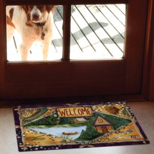 Toland Home Garden 800041 Lakeside Welcome Summer Door Mat 18x30 Inch Fishing Outdoor Doormat for Entryway Indoor Entrance