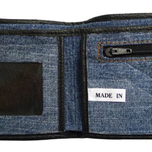 Bijoux de Ja Unisex Blue Denim Small Billfold Purse Wallet