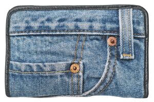 bijoux de ja upcycling blue denim bifold money zip coin card holder organizer compact wallet for women