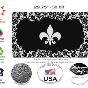 Toland Home Garden 800015 Fleur De Lis Lily Door Mat 18x30 Inch French Outdoor Doormat for Entryway Indoor Entrance