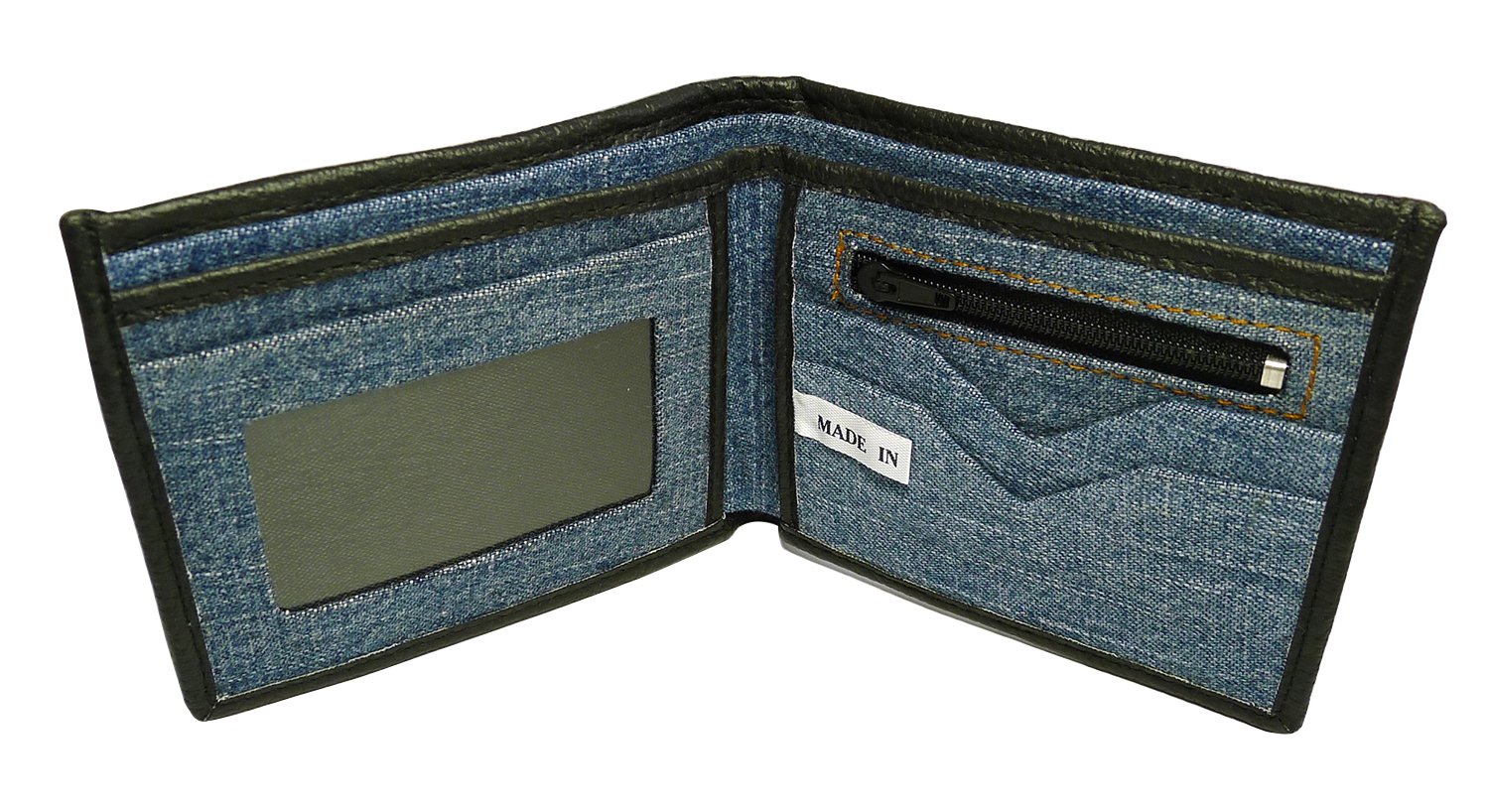 Bijoux de Ja Unisex Blue Denim Small Billfold Purse Wallet