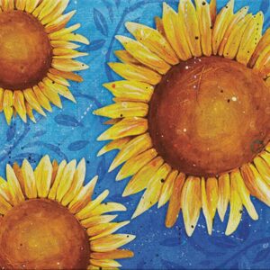 Toland Home Garden 800017 Sweet Sunflowers Summer Door Mat 18x30 Inch Flower Outdoor Doormat for Entryway Indoor Entrance