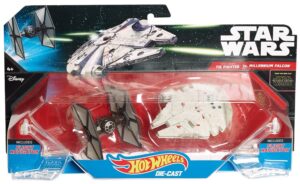 hot wheels star wars: the force awakens first order tie fighter vs. millennium falcon starship 2-pack