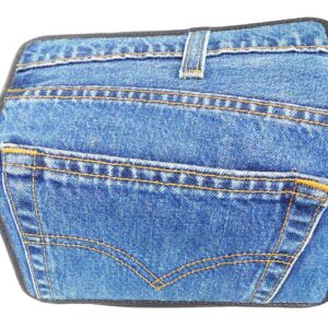 Bijoux de Ja Women Blue Denim Money Double Zipper Around Accordion Wallet Wristlet Purse Clutch DMW015