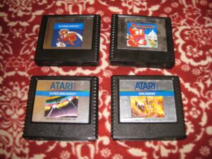 atari 5200 4 game cartridge lot - kangaroo, pengo, super breakout, galaxian