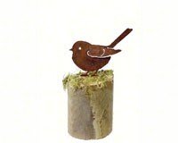 california home and garden ch509 metal fat chickadee silhouette, rustic look artwork, 3 inch tall, brownish red