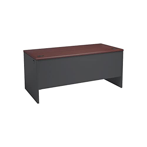 HON 38291RNS 38000 Series Right Pedestal Desk, 66w x 30d x 29-1/2h, Mahogany/Charcoal