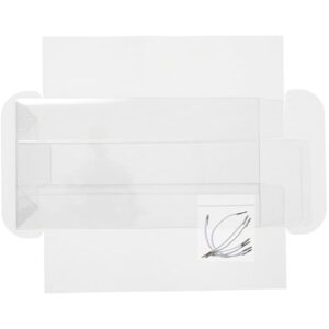 Collecting Warehouse Redoll Clear Folding Display Box with White Liners and White Elastic for 11-12 inch Dolls or Action Figures, 4" W x 2.25" D x 13" H, Pack of 6