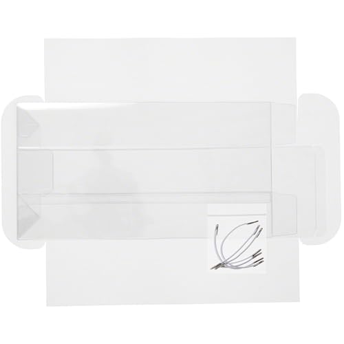 Collecting Warehouse Redoll Clear Folding Display Box with White Liners and White Elastic for 11-12 inch Dolls or Action Figures, 4" W x 2.25" D x 13" H, Pack of 6