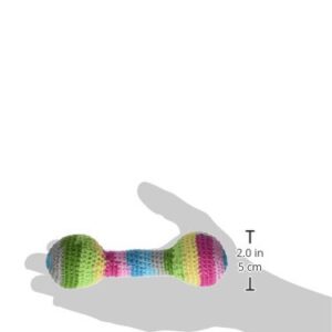 green sprouts Chime Rattle Made from Organic Cotton | Encourages Whole Learning The Healthy & Natural Way | Crocheted by Hand, Soft & Flexible, Playful Rattle Sound