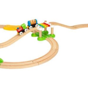 BRIO My First Railway - 33727 Beginner Pack | Engaging Wooden Toy Train Set for Toddlers Age 18 Months and Up | FSC-Certified Materials | Compatible with All My First Railway and BRIO World Toys