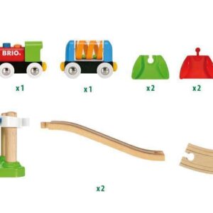 BRIO My First Railway - 33727 Beginner Pack | Engaging Wooden Toy Train Set for Toddlers Age 18 Months and Up | FSC-Certified Materials | Compatible with All My First Railway and BRIO World Toys