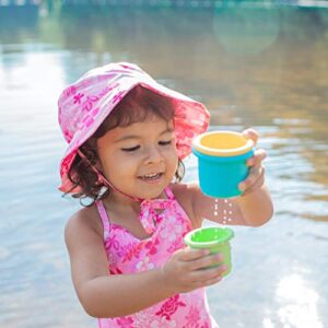 green sprouts Sprout Ware Stacking Cups made from Plants (6 cups) | Encourages whole learning the healthy & natural way | Fun for bath, pool, water, & sand play, Holes for sifting & sprinkling 6 Count (Pack of 1)