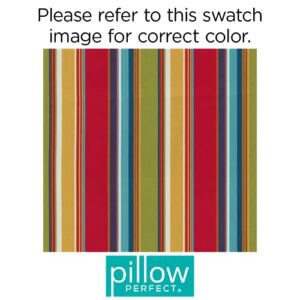 Pillow Perfect Stripe Indoor/Outdoor Accent Throw Pillow, Plush Fill, Weather, and Fade Resistant, Lumbar - 11.5" x 18.5" , Red/Blue Westport, 2 Count