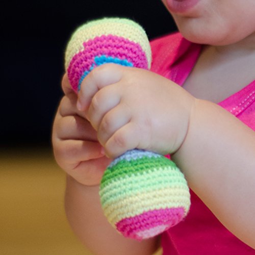 green sprouts Chime Rattle Made from Organic Cotton | Encourages Whole Learning The Healthy & Natural Way | Crocheted by Hand, Soft & Flexible, Playful Rattle Sound