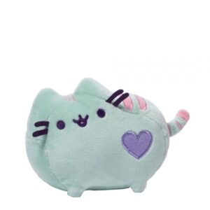 gund pusheen heart pastel cat plush stuffed animal, green, 6"