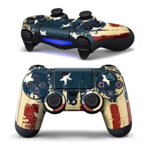 1 pair of protective vinly decal skin/stickers wrap for ps4 controller game pad -usa flag