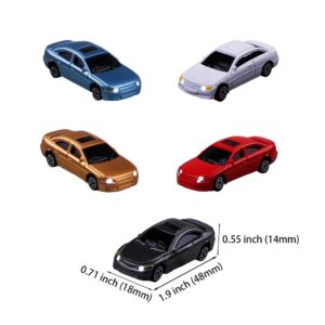 szzijia 5PCS 1:100 HO Scale Model LED Lighted Car with 12V Front and Rear Lights for Building Train Layout