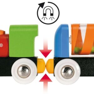 BRIO My First Railway - 33727 Beginner Pack | Engaging Wooden Toy Train Set for Toddlers Age 18 Months and Up | FSC-Certified Materials | Compatible with All My First Railway and BRIO World Toys