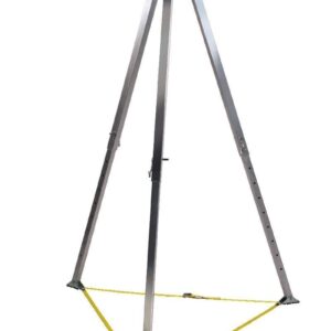 MSA 10102002 Workman Tripod - 8' Height, Aluminium, Confined Space Entry Kit Component, Skid-Resistant Rubber Tread, 4" Adjustable Increments, Made for Workman, Dynavac II & Latchways Accessories