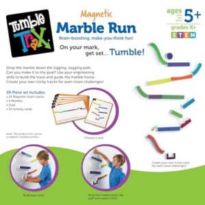 Learning Resources Tumble Trax Magnetic Marble Run, STEM Toy, 28 Piece Set, Ages 5+,Multi-color,5"