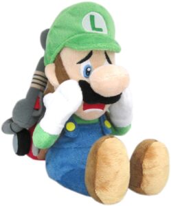 little buddy super mario series luigi's mansion 10"" scared luigi with strobulb plush, multi-colored