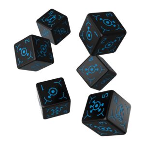 q workshop ingress resistance 6 d6 rpg ornamented dice set