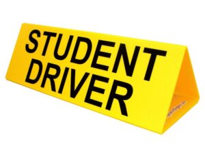 compliancesigns.com student driver car topper sign, 30x10 in. corrugated plastic for transportation, made in usa