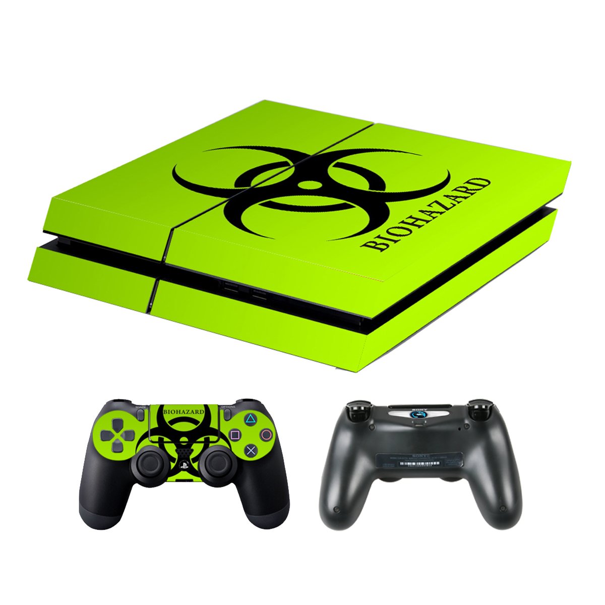 Skins for PS4 Controller - Decals for Playstation 4 Games - Stickers Cover for PS4 Console Sony Playstation Four Accessories PS4 Faceplate with Dualshock 4 Two Controllers Skin - Biological Harzard