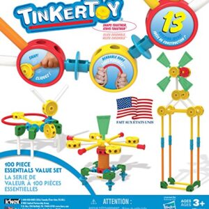 TINKERTOY ‒ 100 Piece Essentials Value Set ‒ Ages 3+ Preschool Education Toy