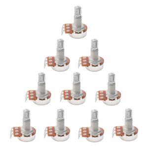 jiuwu a100k ohm audio pots split shaft taper guitar potentiometer replace for electric guitar pack of 10