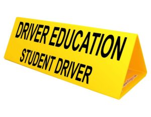 compliancesigns.com driver education student driver yellow car topper sign, 30x10 inch corrugated plastic with powerful magnets to hold tight