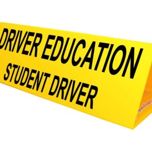 ComplianceSigns.com Driver Education Student Driver Yellow Car Topper Sign, 30x10 inch Corrugated Plastic with Powerful Magnets to Hold Tight