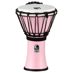 toca tfcdj-7pk colorsound 7-inch djembe, pastel pink