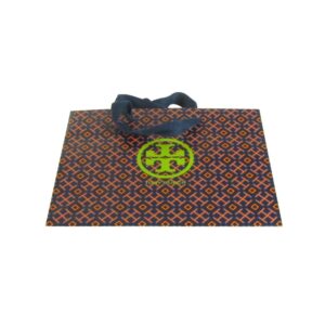 tory burch gift bag tile t print box orange navy