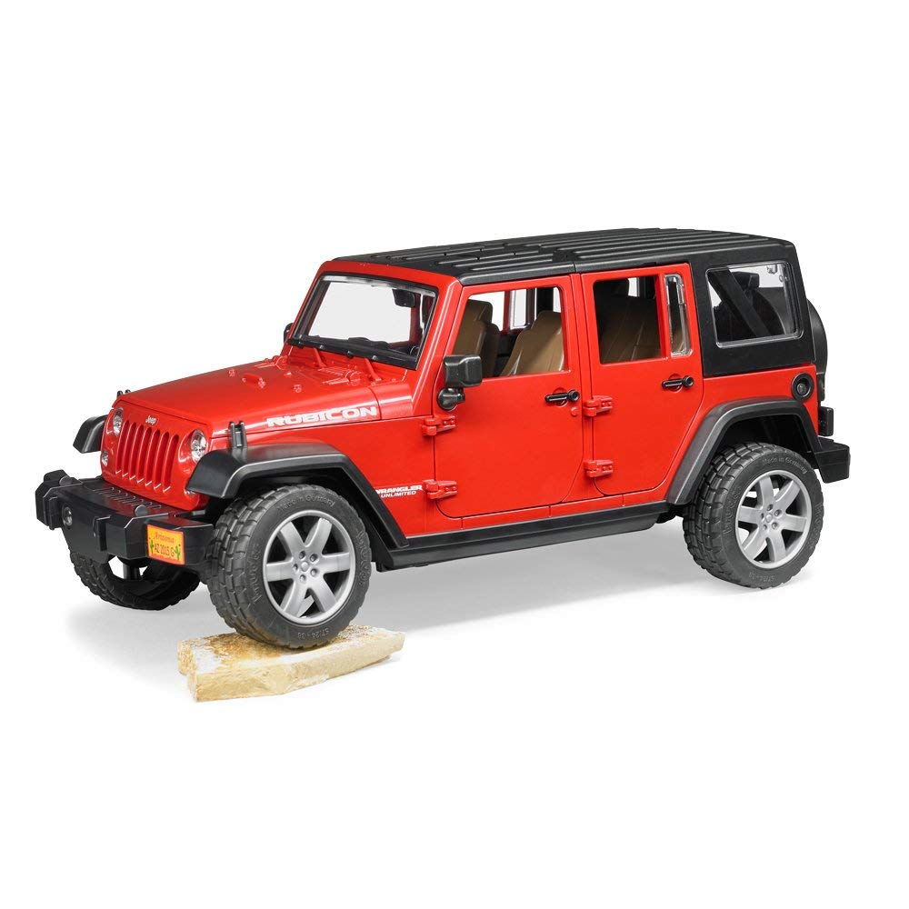 Bruder Toys - Recreational Realistic Jeep Wrangler Unlimited Rubicon with Openable Doors and Removeable Rear Seat (Color May Vary) - Ages 3+