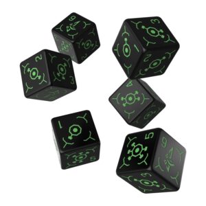 q workshop ingress enlighetend 6 d6 rpg ornamented dice set