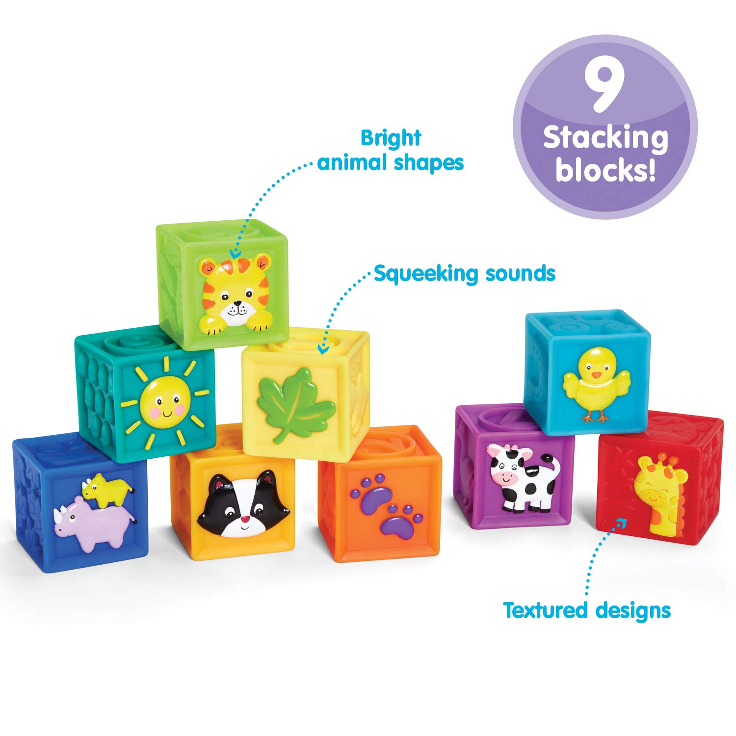 Earlyears Squeak 'n Stack Blocks Baby Toy