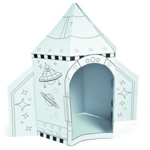 fun express rocket cardboard house for kids - 5-foot tall rocket cardboard playhouse for kids, hours of creative fun, fuel your child's imagination - a safe space for kids to dream, play, and imagine