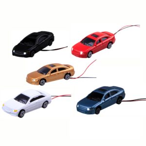 szzijia 5pcs 1:100 ho scale model led lighted car with 12v front and rear lights for building train layout