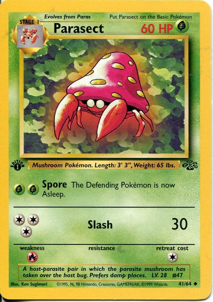 Wizards of the Coast Pokemon Jungle 1st Edition Uncommon Card #41/64 Parasect