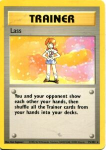 wizards of the coast pokemon base set rare card #75/102 lass