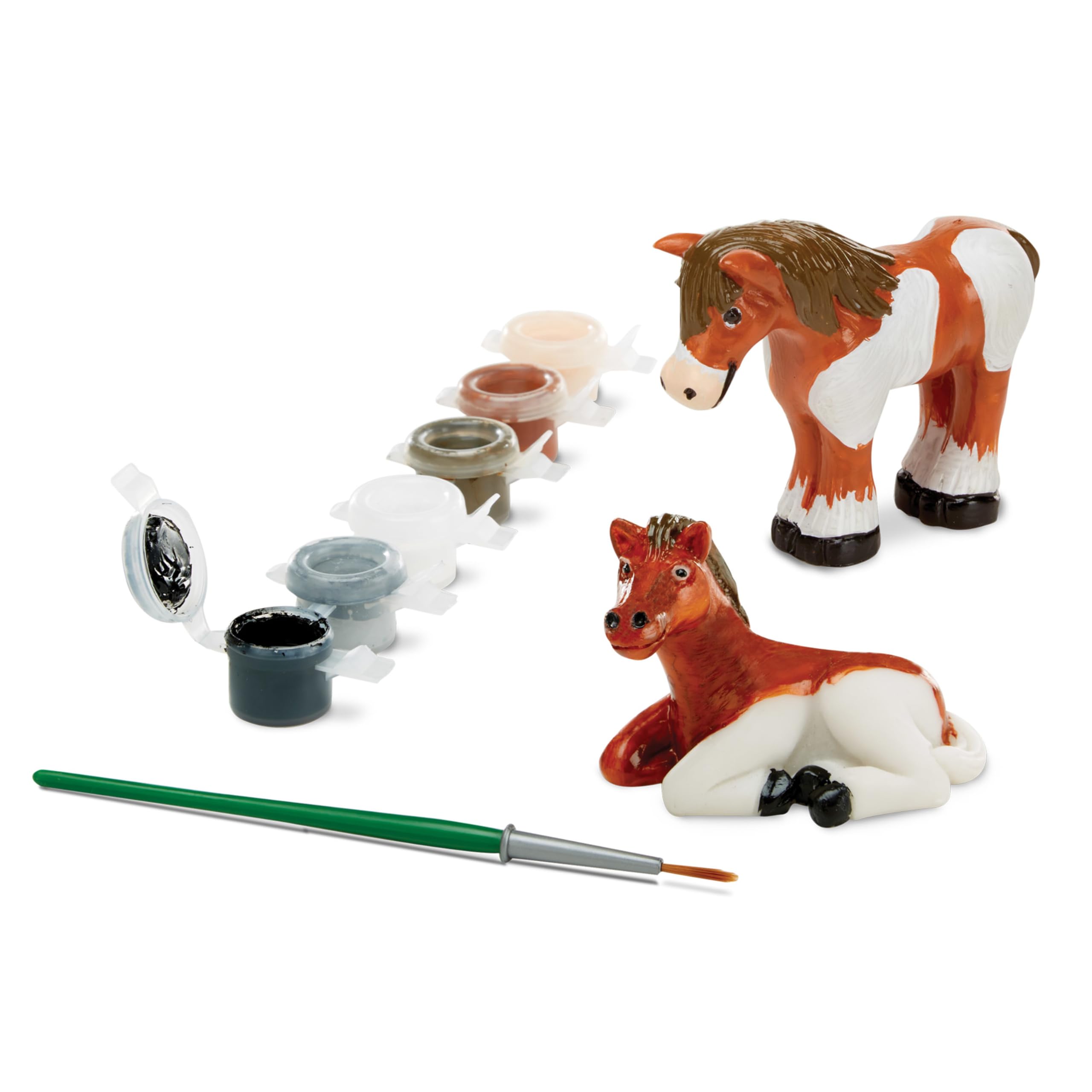 Melissa & Doug Created by Me! Horse Figurines Craft Kit (2 Resin Horses, 6 Paints, Paintbrush)