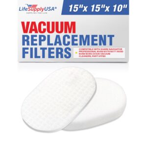 lifesupplyusa vacuum foam and felt filter replacement compatible with shark navigator professional nv60 nv70 nv71 nv80 nv90 nv95 uv420 vacuum cleaners, part xff80